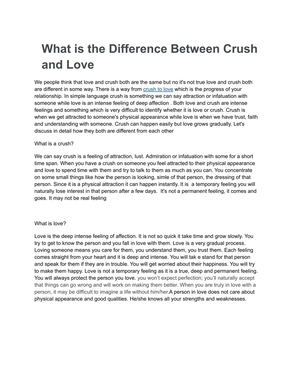 PPT - What is the Difference Between Crush and Love PowerPoint ...
