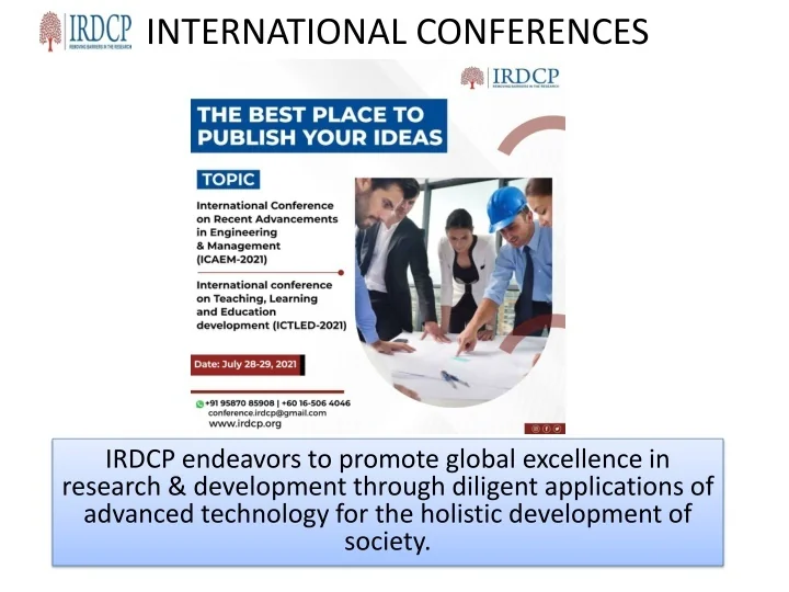 PPT - INTERNATIONAL CONFERENCES -PPT PowerPoint Presentation, free ...