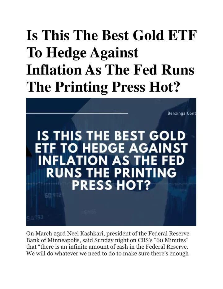 Ppt Is This The Best Gold Etf To Hedge Against Inflation As The Fed