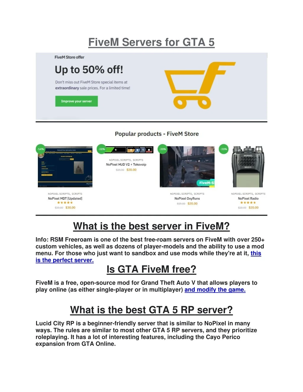 PPT - FiveM Servers for GTA 5 PowerPoint Presentation, free download ...