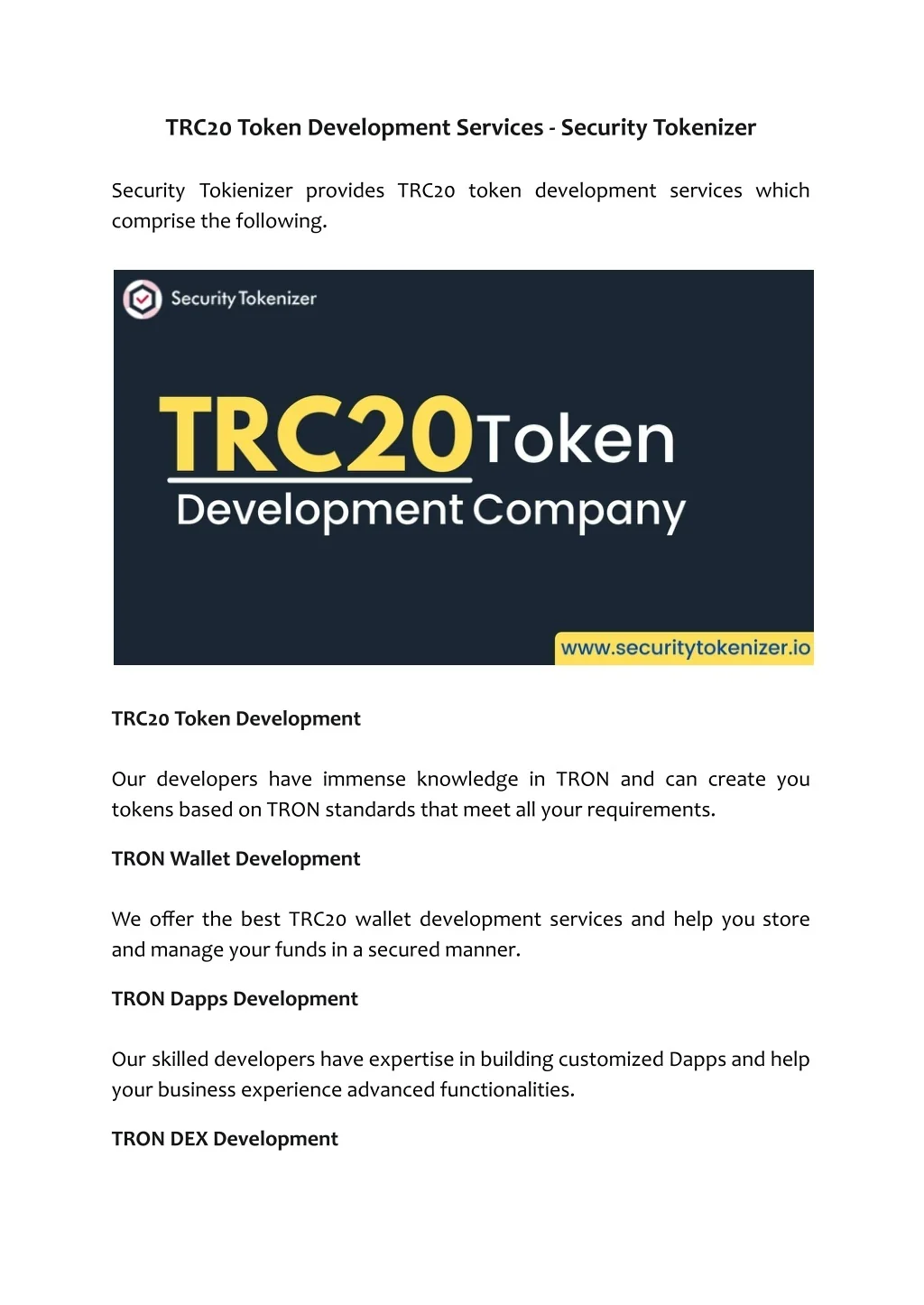 PPT - TRC20 Token Development Services - Security Tokenizer PowerPoint Presentation - ID:10717357