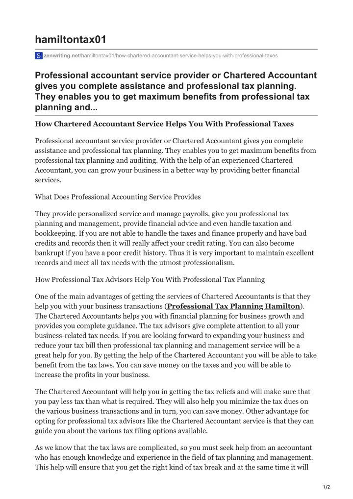 PPT - How Chartered Accountant Service Helps You With Professional ...