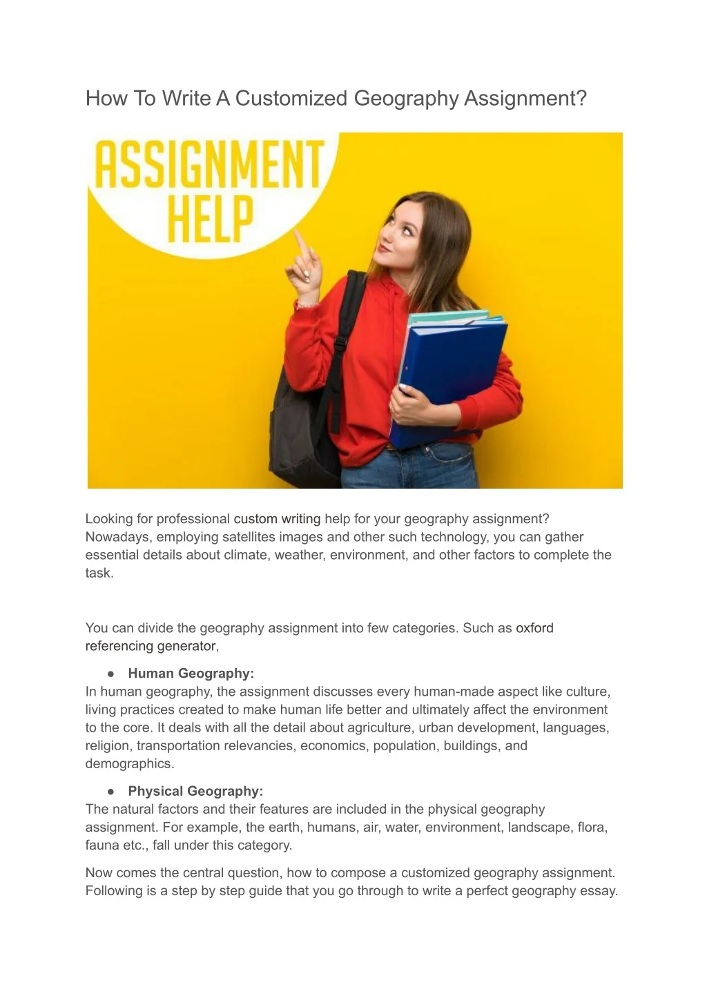 PPT - How To Write A Customized Geography Assignment PowerPoint ...