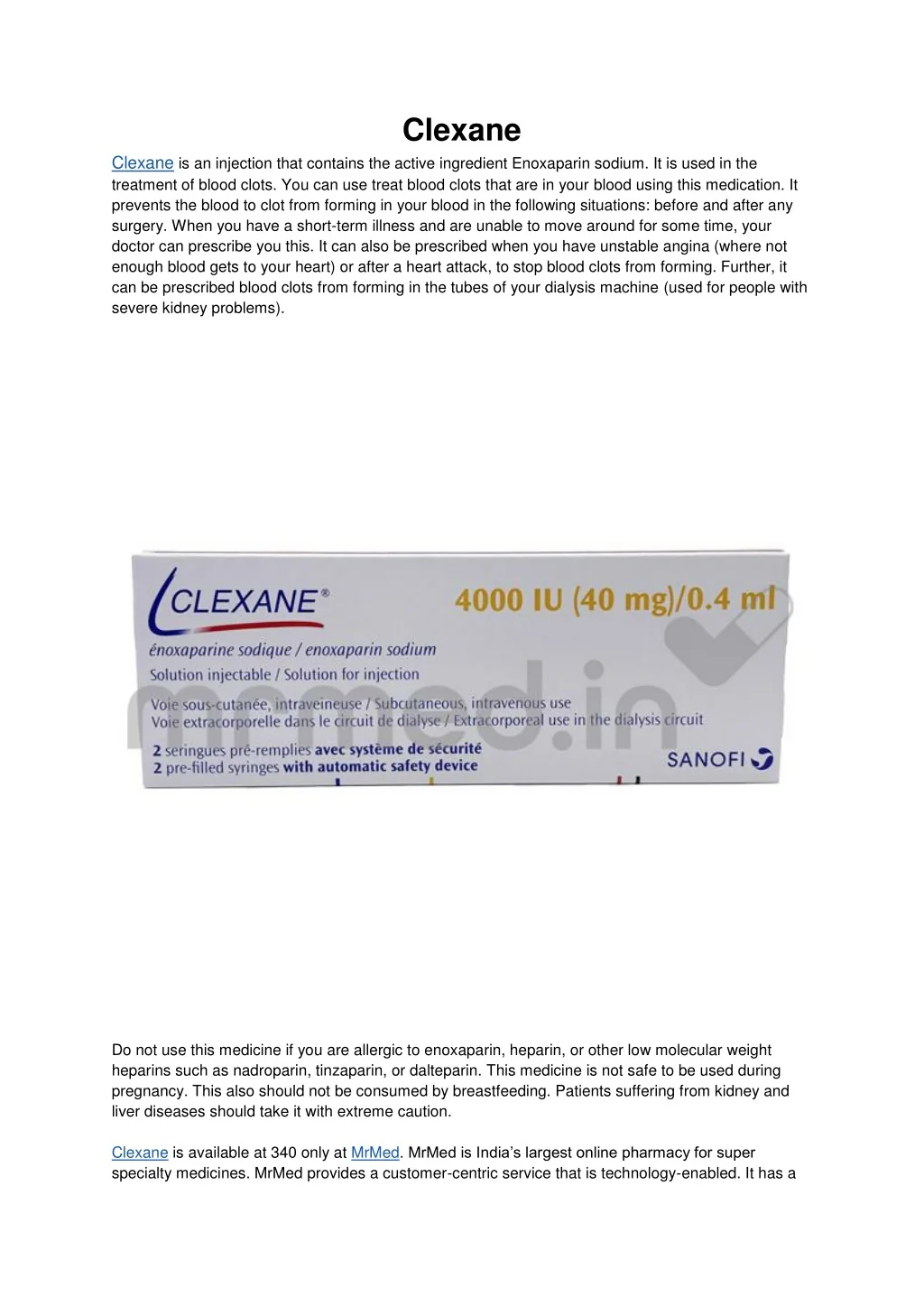 PPT - Clexane PowerPoint Presentation, free download - ID:10761499