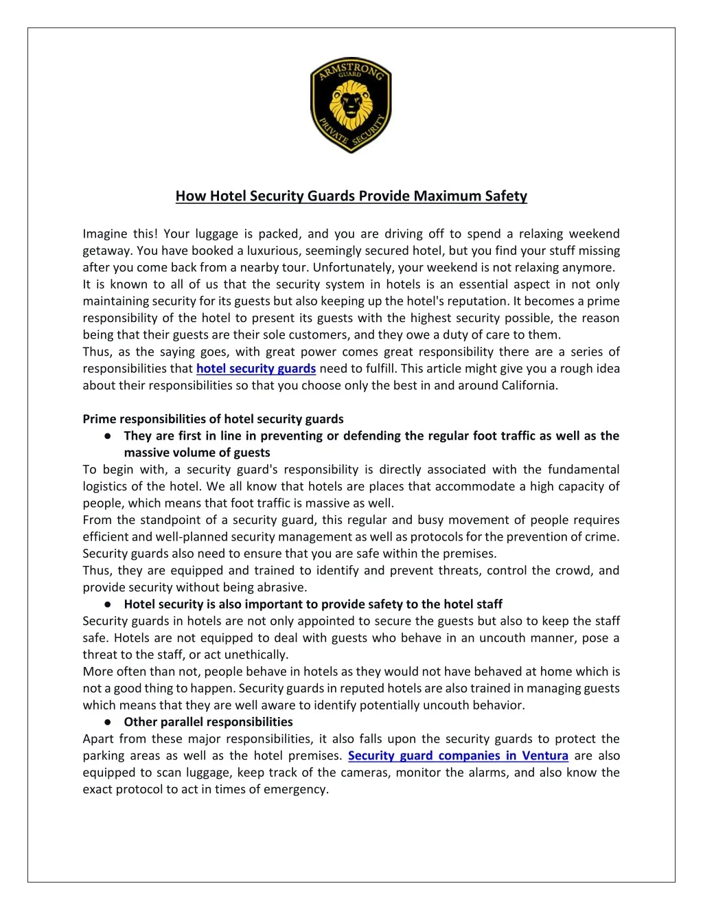 PPT - How Hotel Security Guards Provide Maximum Safety PowerPoint ...