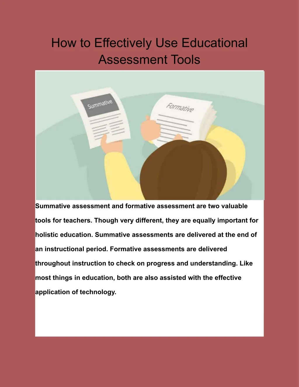 PPT - How to Effectively Use Educational Assessment Tools PowerPoint ...