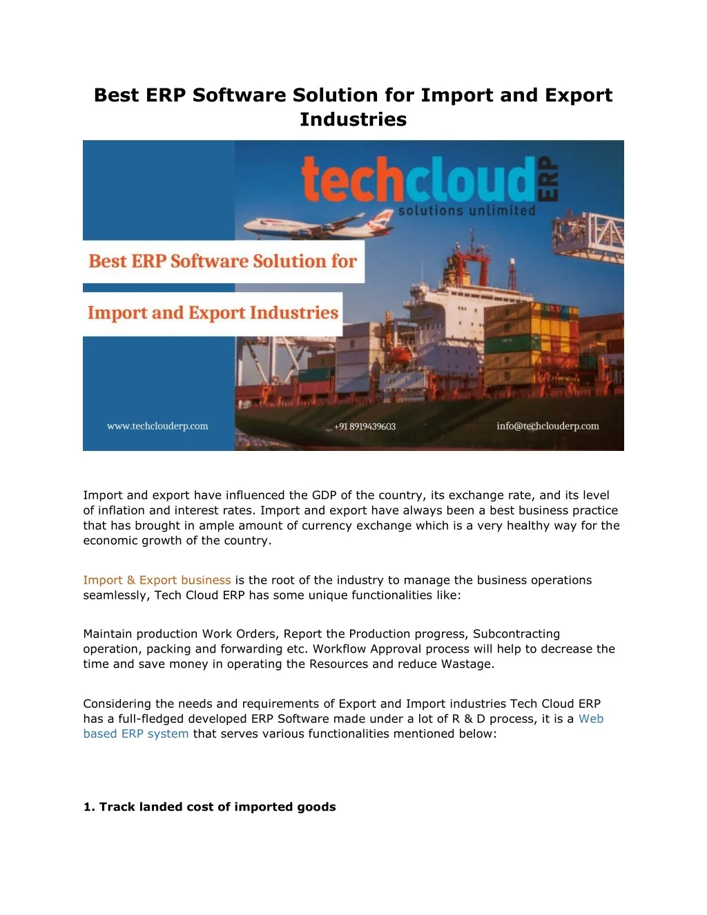 PPT - Best ERP Software Solution for Import and Export Industries ...