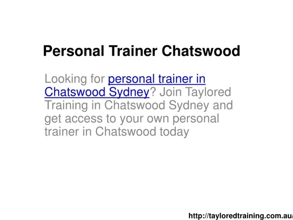 PPT - Personal Trainer Chatswood Sydney PowerPoint Presentation, free ...