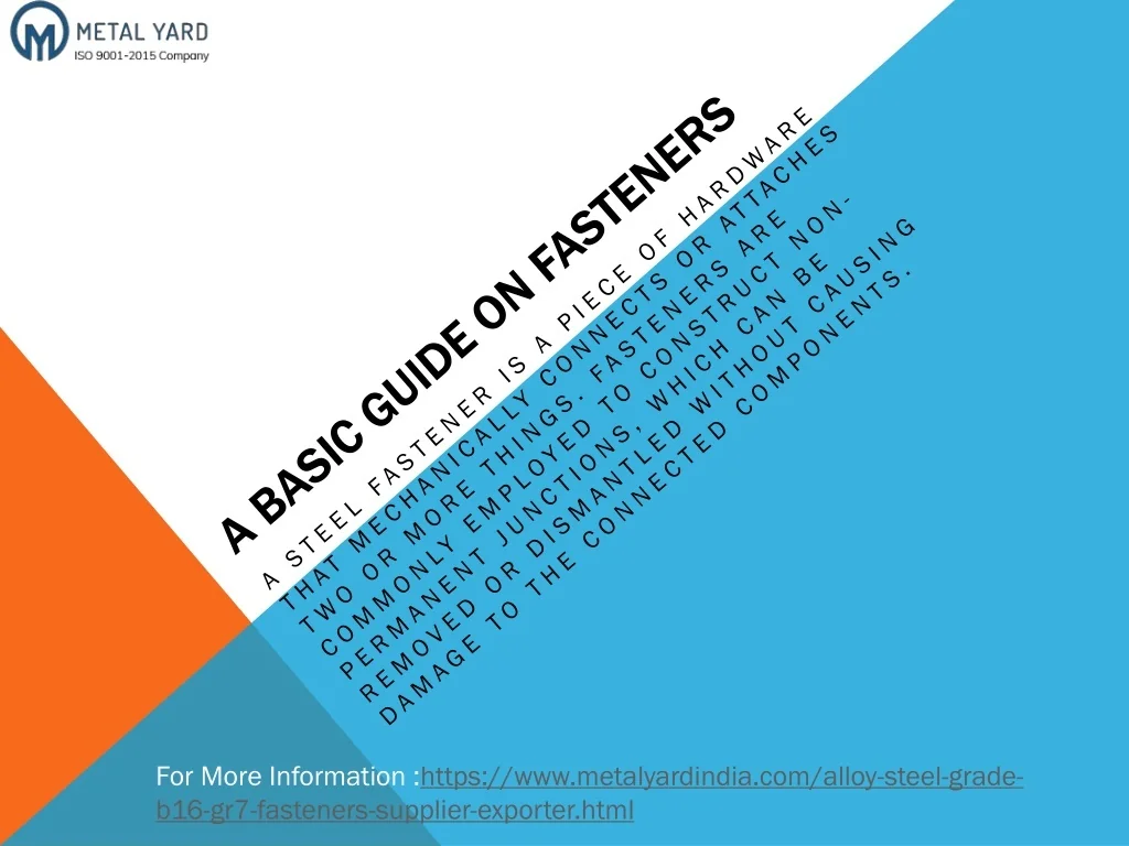 PPT - A basic guide on fasteners PowerPoint Presentation, free download ...