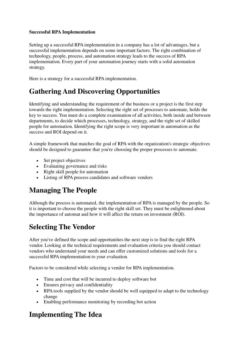 PPT - successful RPA implementation PowerPoint Presentation, free ...