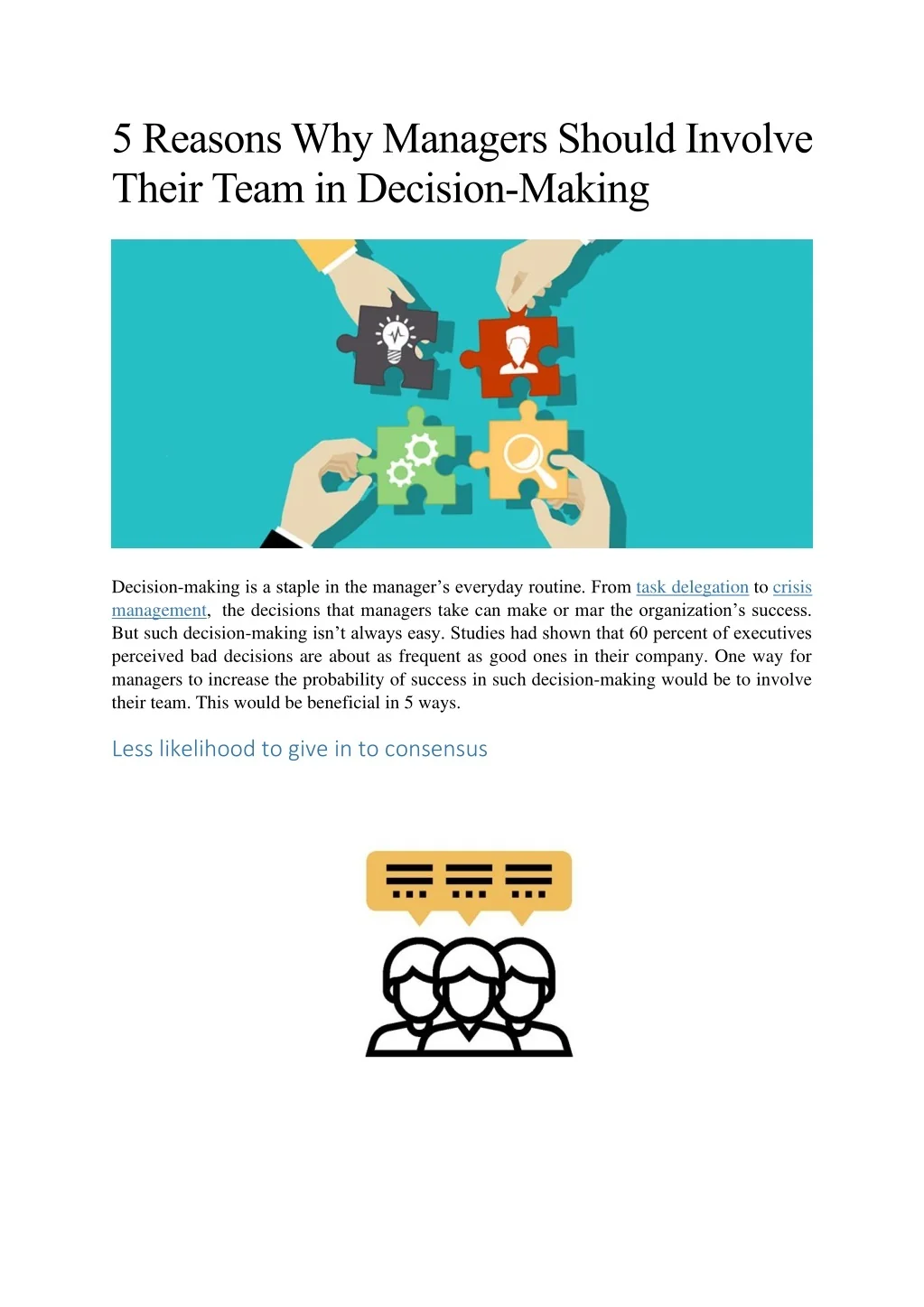 PPT - 5 Reasons Why Managers Should Involve Their Team in Decision ...