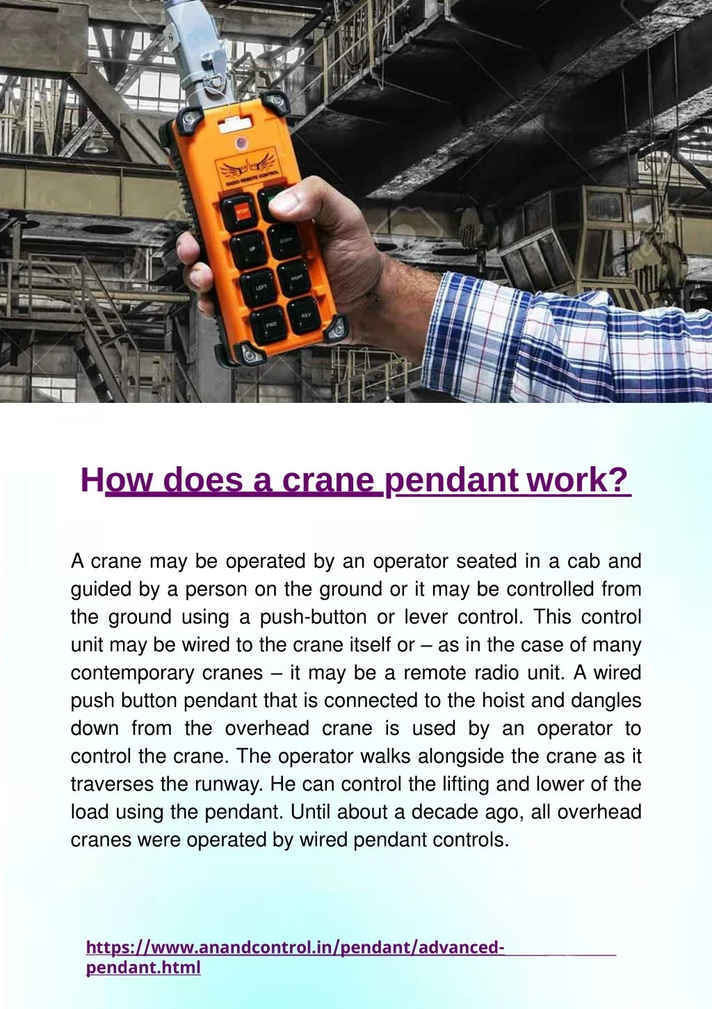 PPT - Working of crane pendant PowerPoint Presentation, free download ...