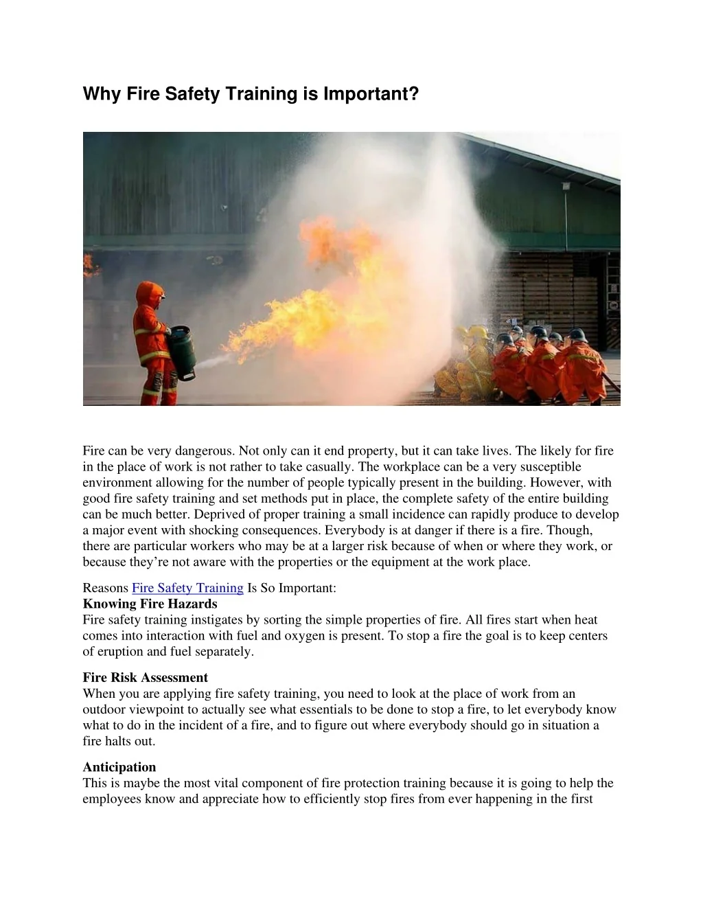 PPT - Why Fire Safety Training is Important PowerPoint Presentation ...