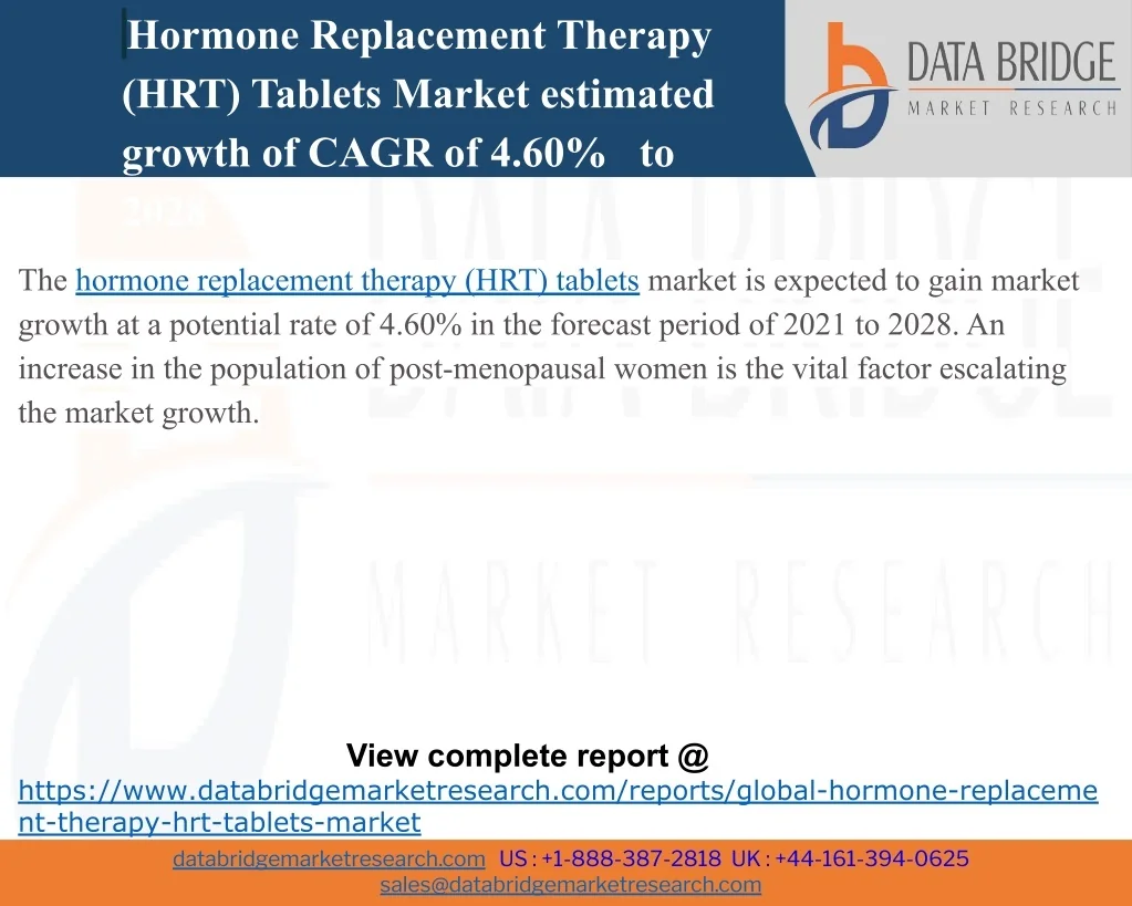 PPT - Hormone Replacement Therapy (HRT) Tablets Market PowerPoint ...