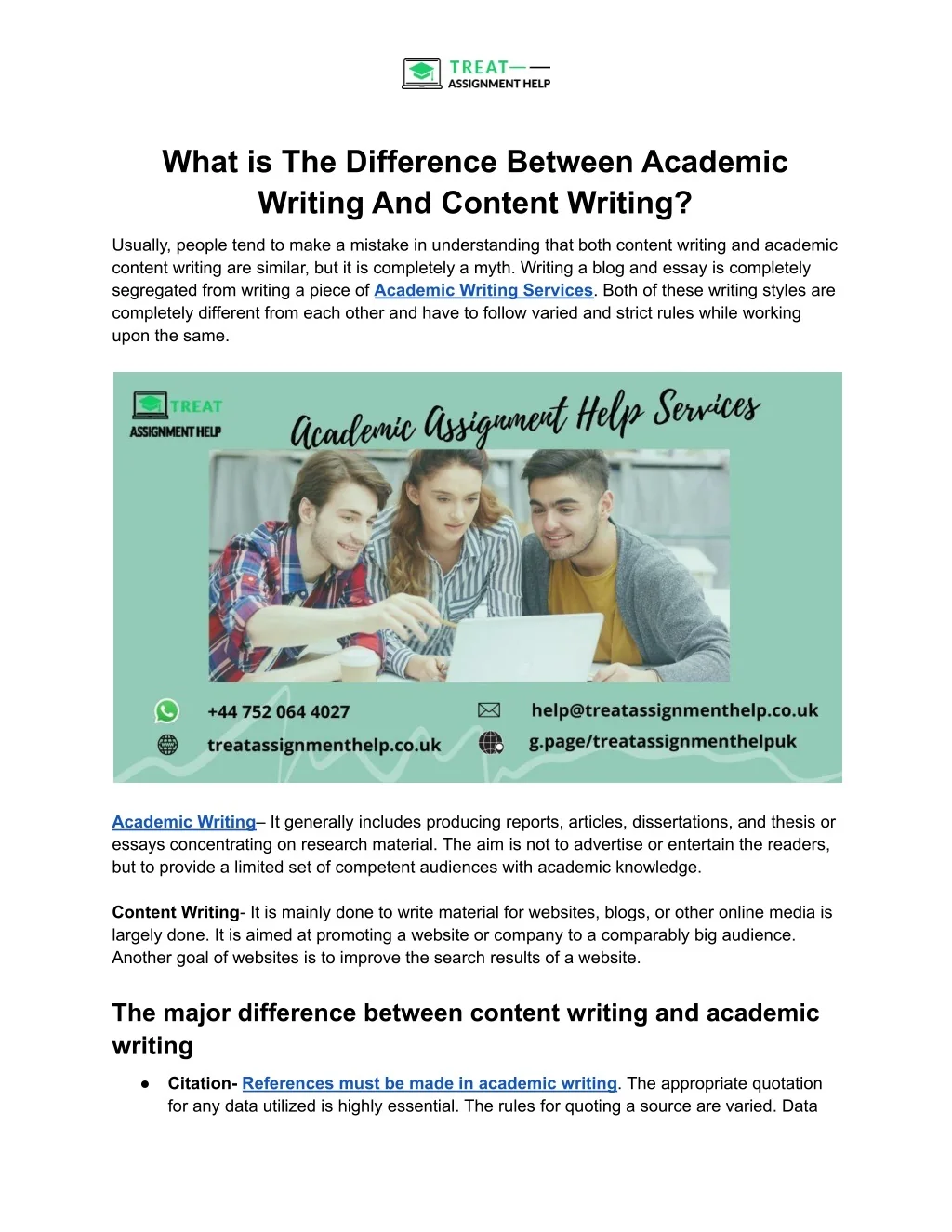 PPT - What is the difference between academic writing and content ...