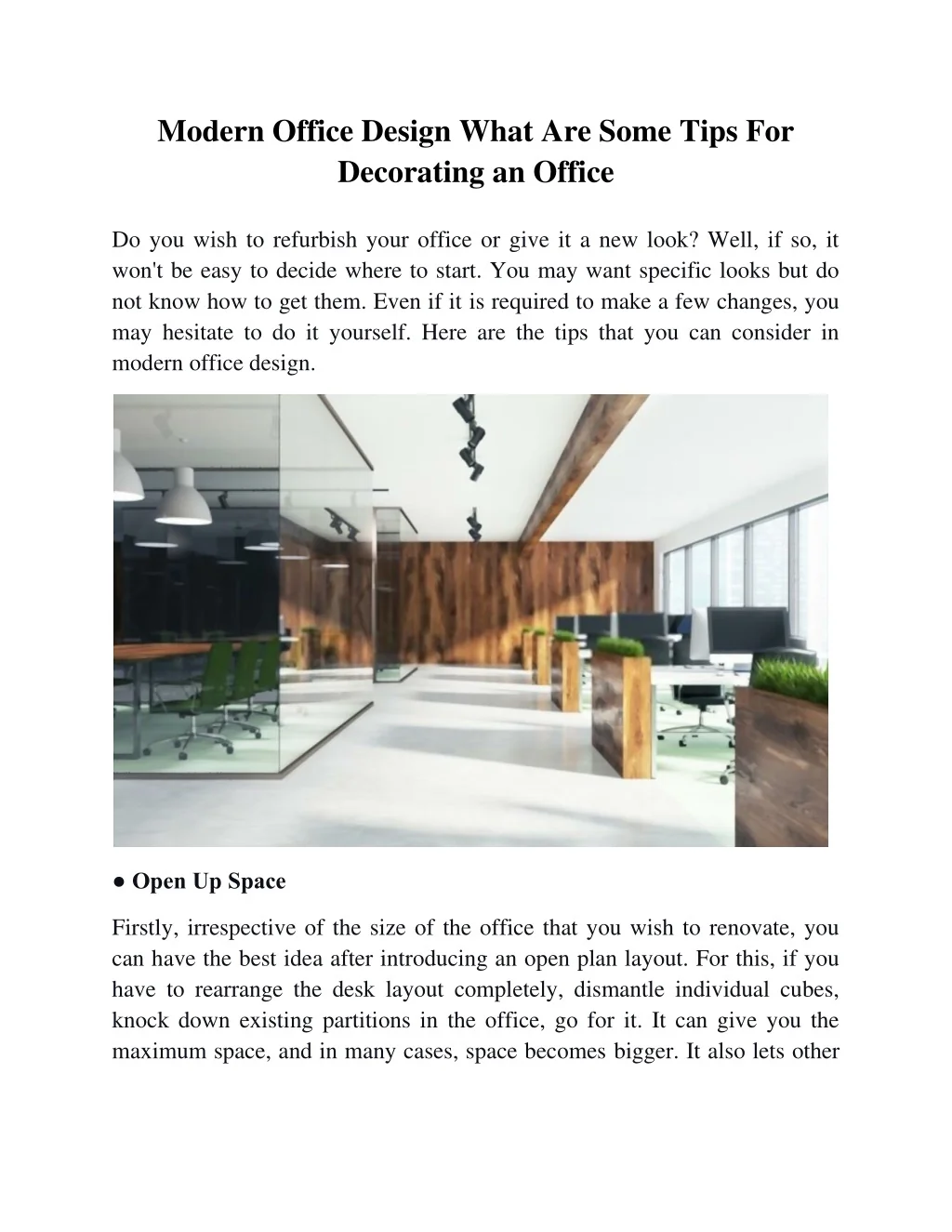PPT - Modern Office Design What Are Some Tips For Decorating an Office ...