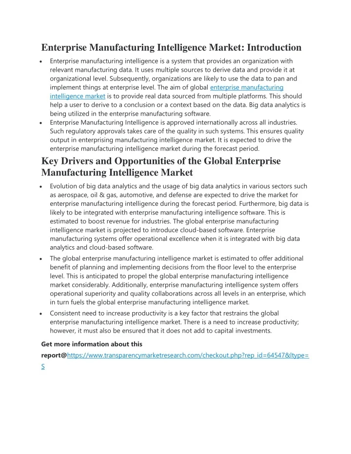 PPT - Enterprise Manufacturing Intelligence Market PowerPoint ...