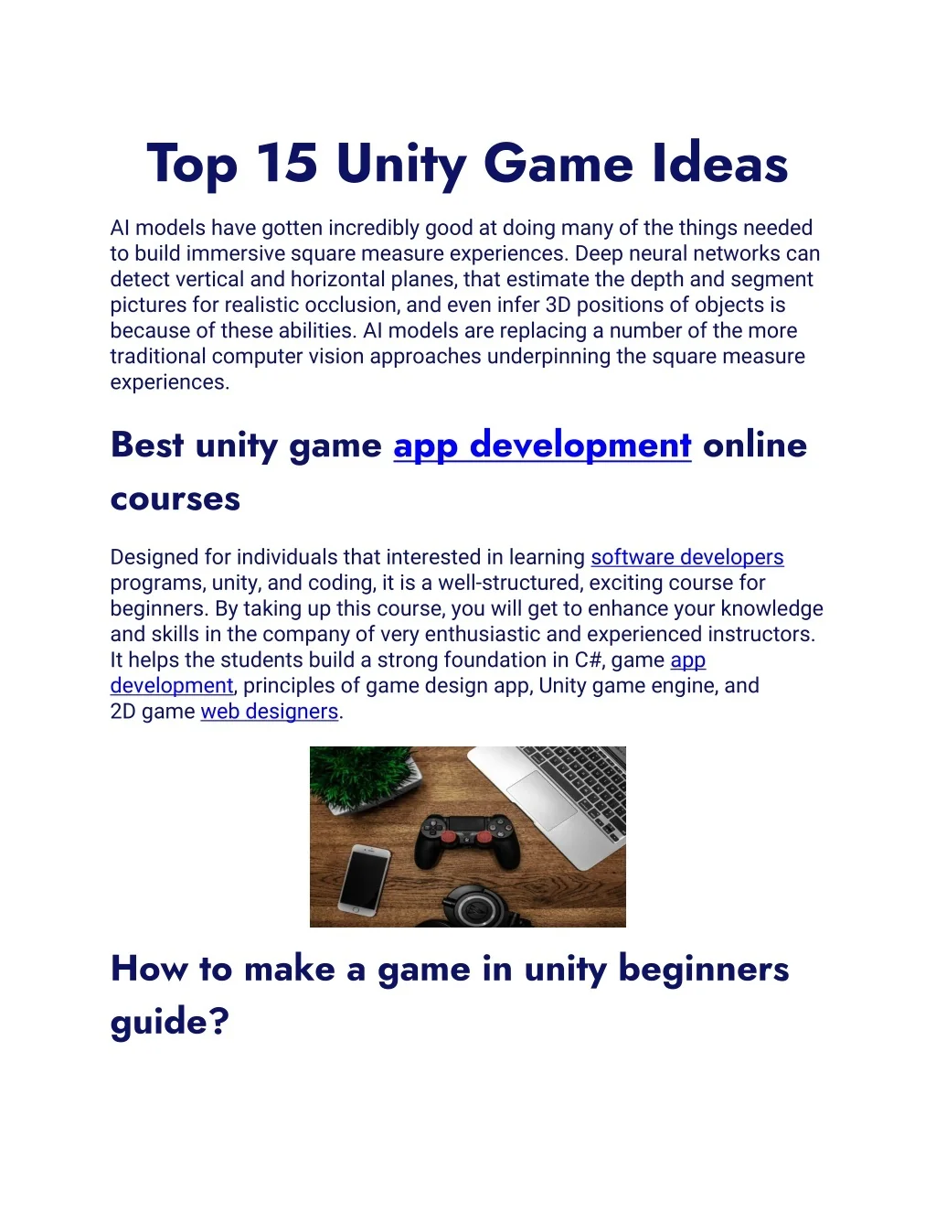 PPT - Top 15 Unity Game Ideas PowerPoint Presentation, free download ...