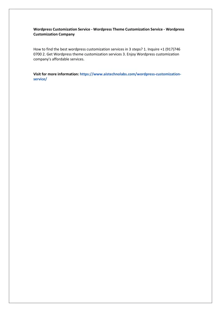 Ppt Wordpress Customization Service Wordpress Theme Customization