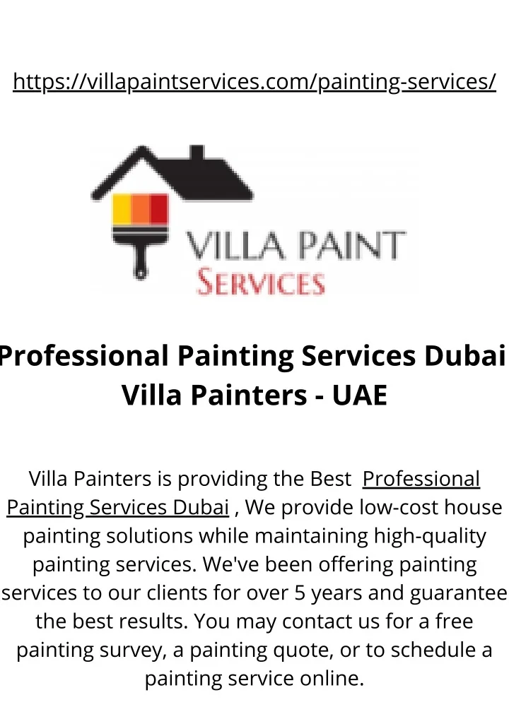 PPT - Professional Painting Services dubai | Villa Painters PowerPoint ...