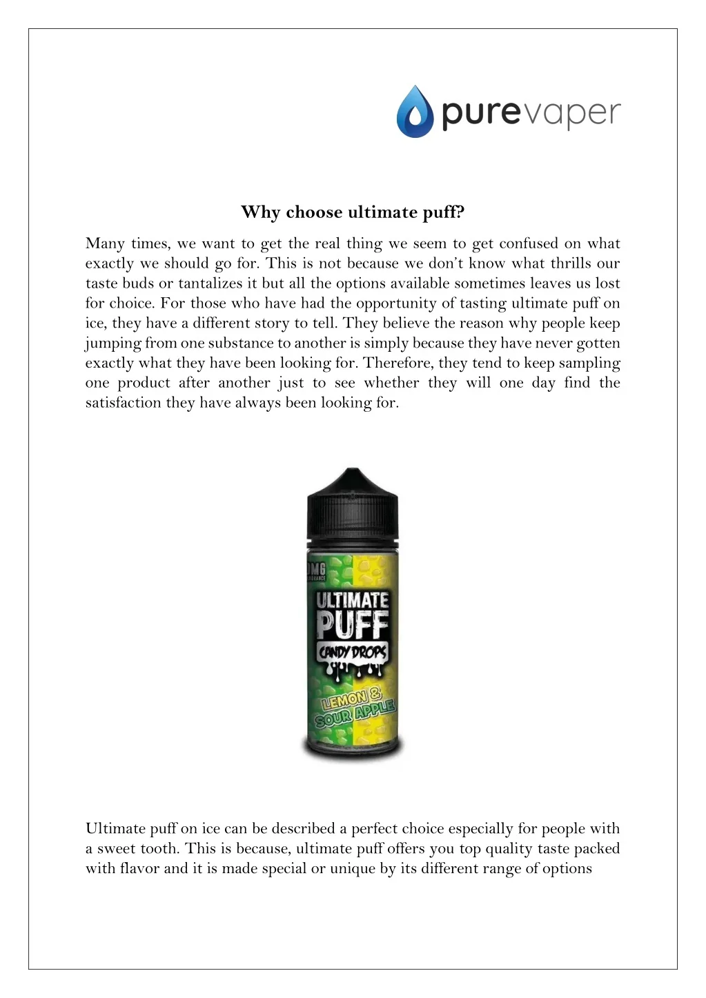 PPT - Why choose ultimate puff PowerPoint Presentation, free download ...