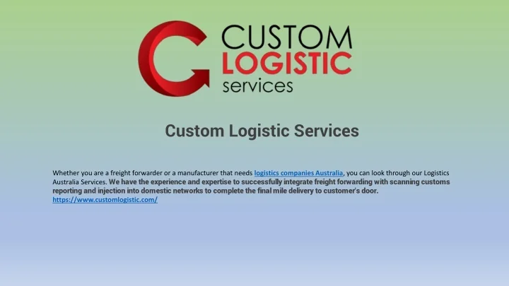 PPT - Top Logistics Services Companies In Australia PowerPoint ...