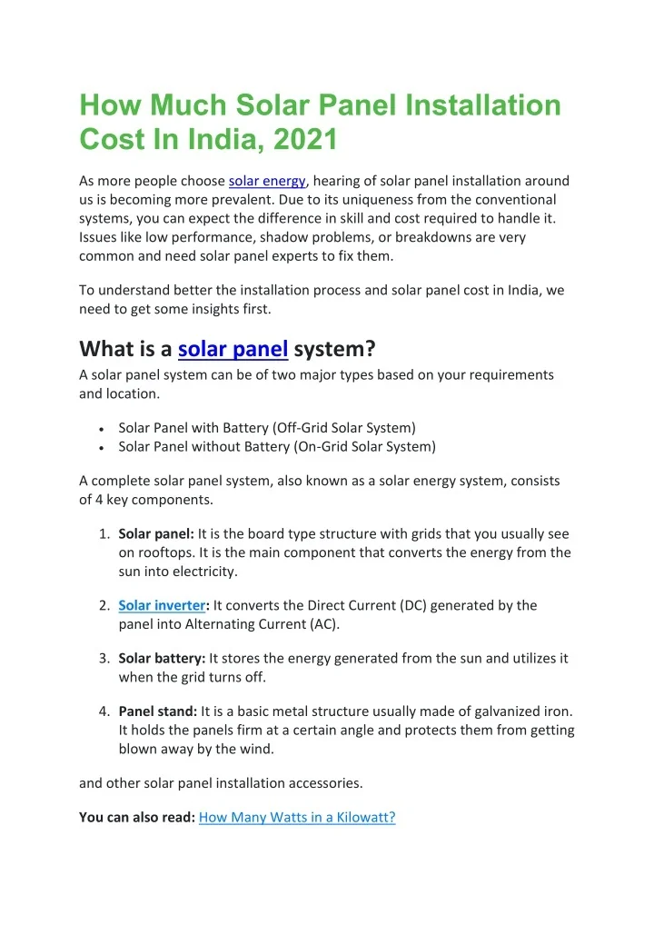 PPT - How Much Solar Panel Installation Cost In India [2021] PowerPoint ...