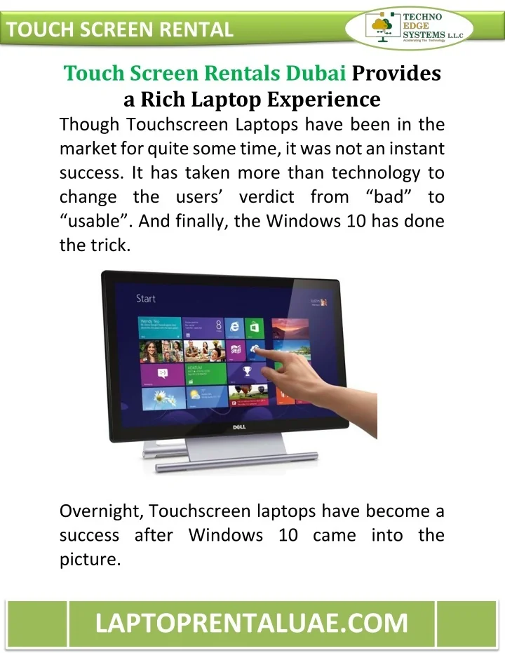 PPT - Touch Screen Rentals Dubai Provides a Rich Laptop Experience ...