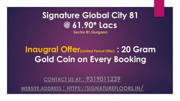 PPT - Signature Global | Signature Global Park | 9319011239 PowerPoint ...