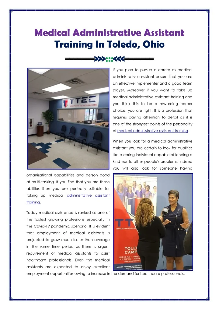 PPT - Medical Administrative Assistant Training In Toledo PowerPoint ...