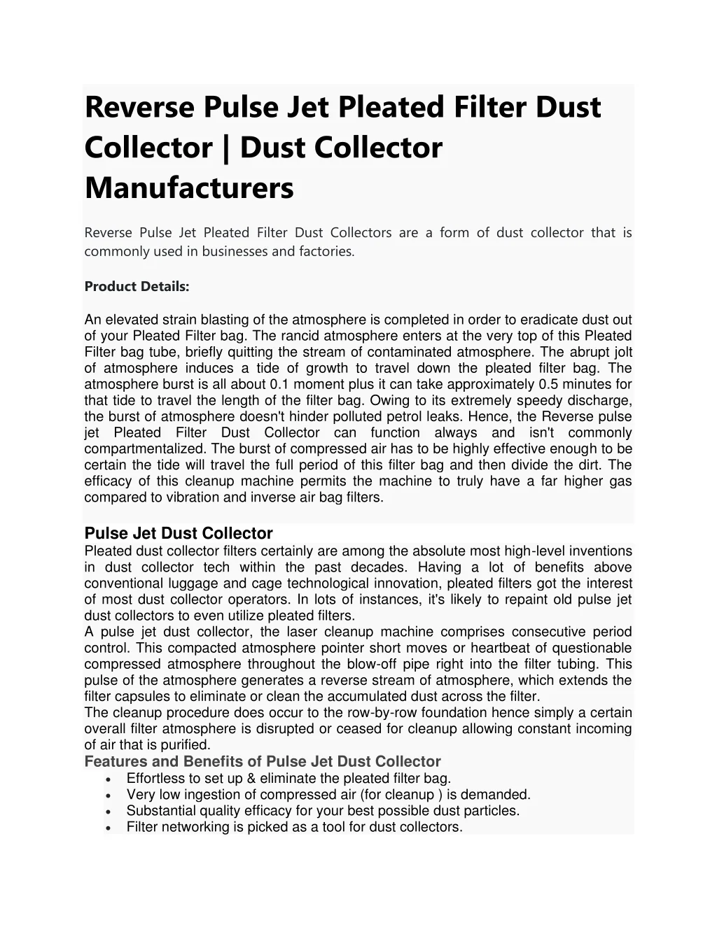 PPT - Reverse Pulse Jet Pleated Filter Dust Collector-converted ...