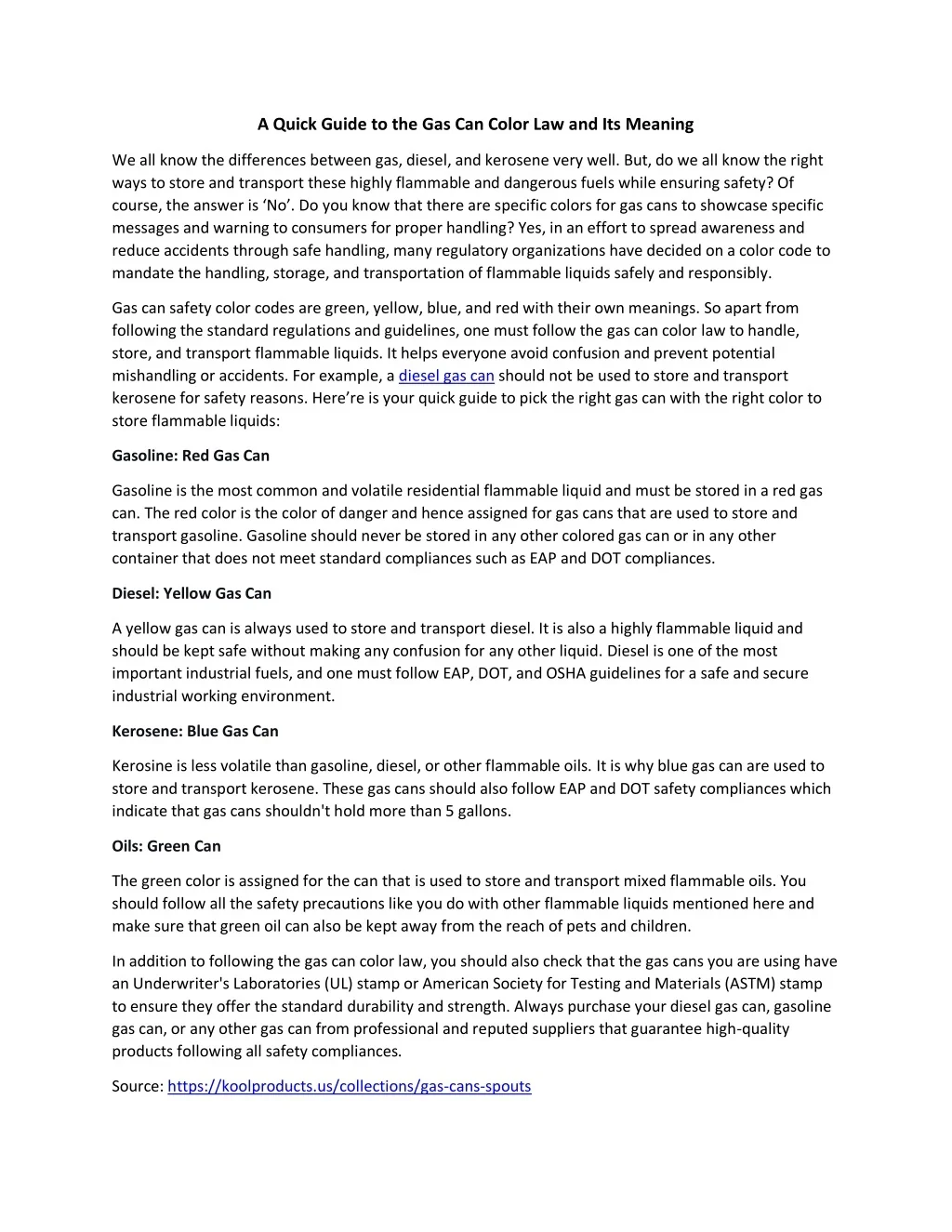 PPT - A Quick Guide to the Gas Can Color Law and Its Meaning PowerPoint ...