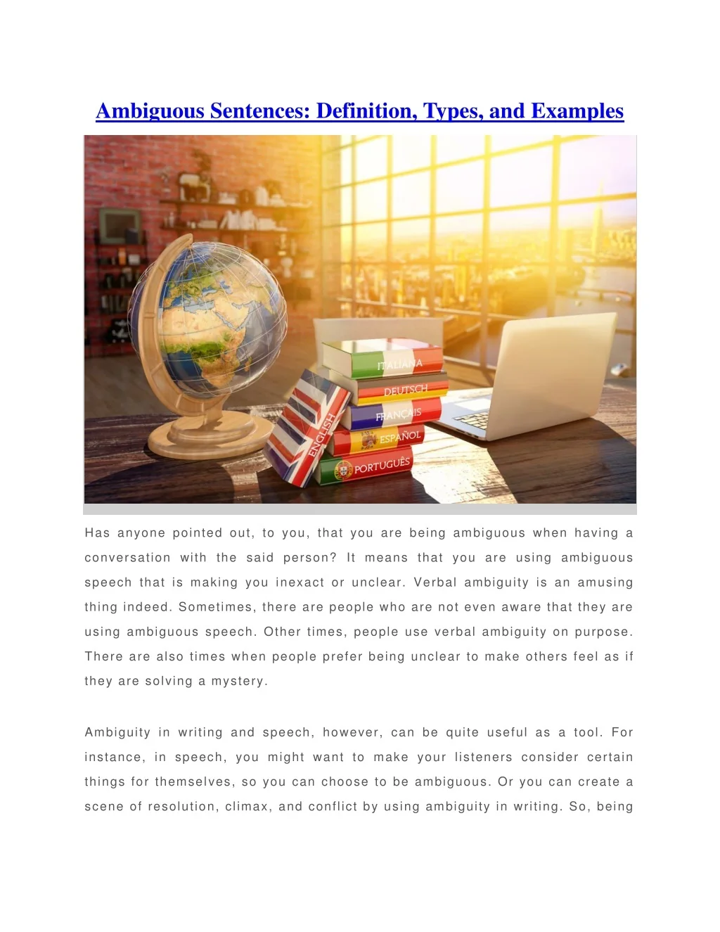 PPT - Ambiguous Sentences Definition, Types, and Examples PowerPoint ...