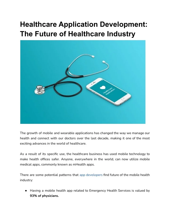 PPT - Healthcare Application Development: The Future of Healthcare ...