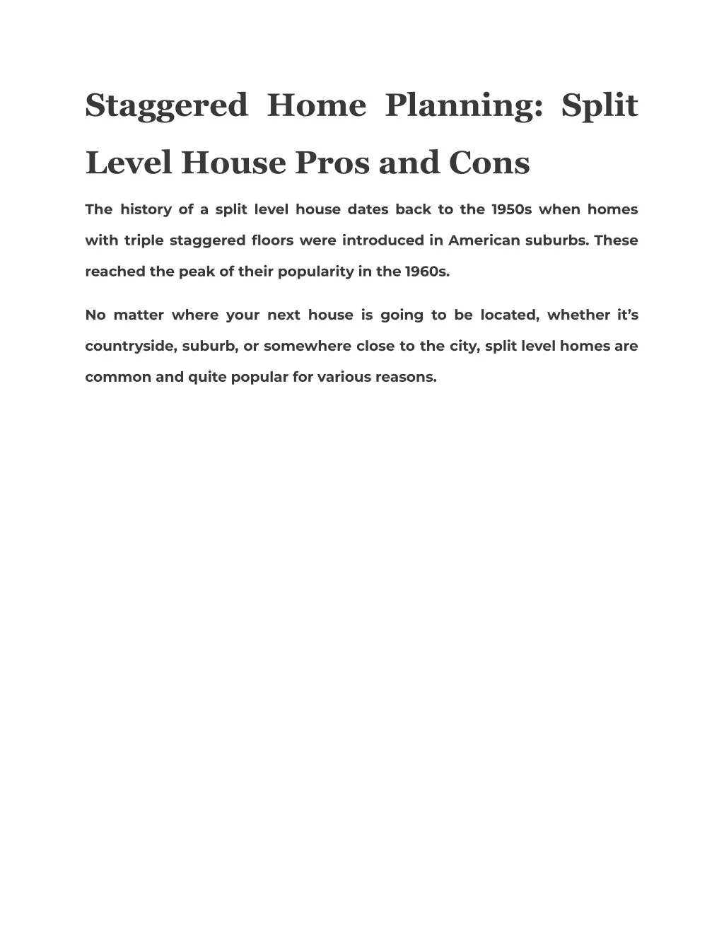PPT - Staggered Home Planning: Split Level House Pros and Cons ...