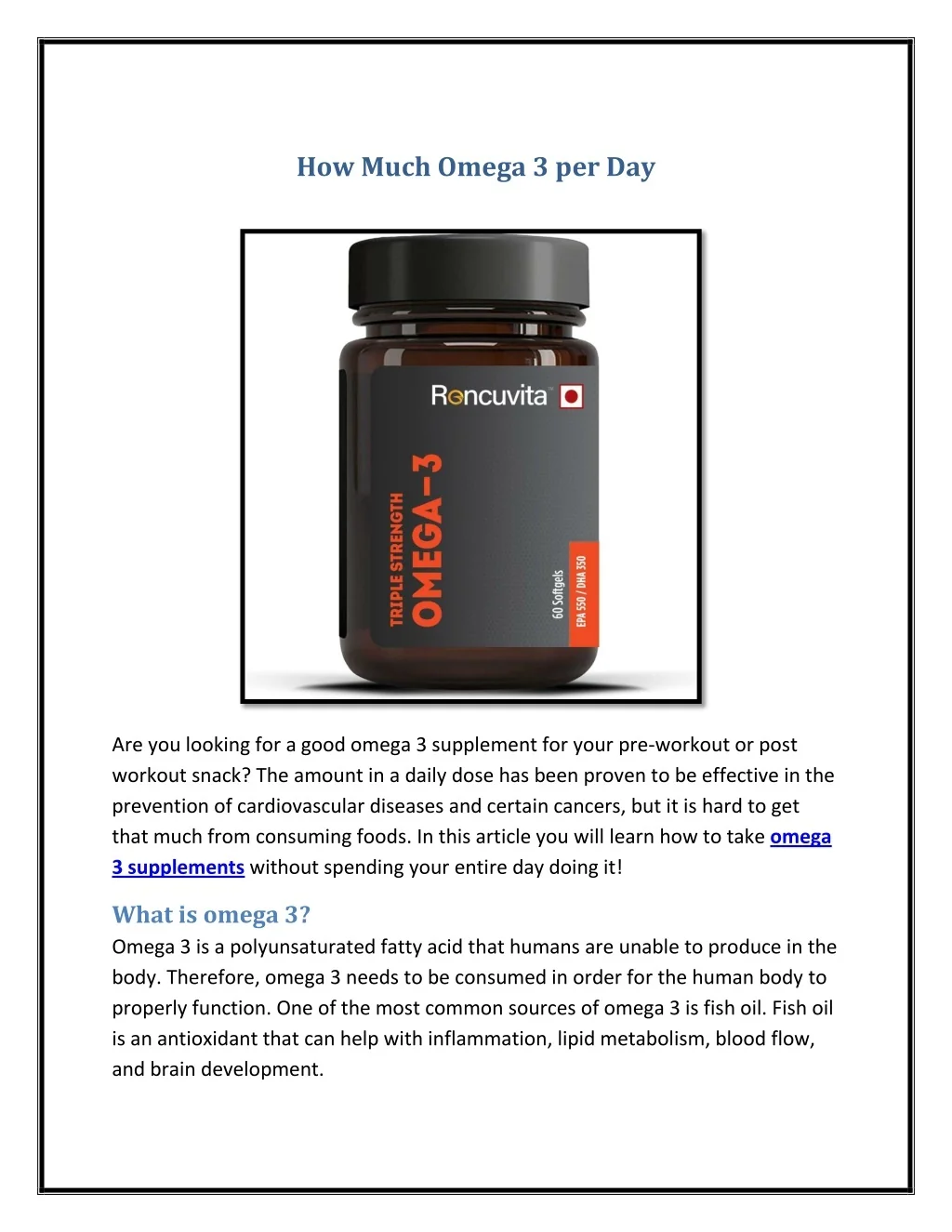 PPT - How Much Omega 3 per Day PowerPoint Presentation, free download ...
