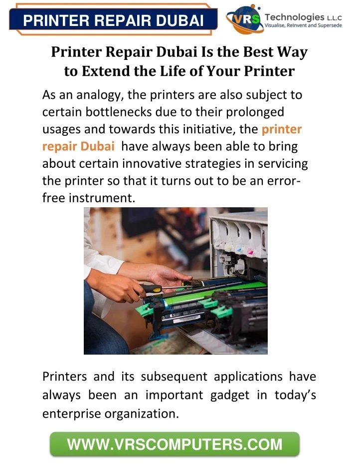 PPT - Printer Repair Dubai to Extend the Life of Your Printer ...