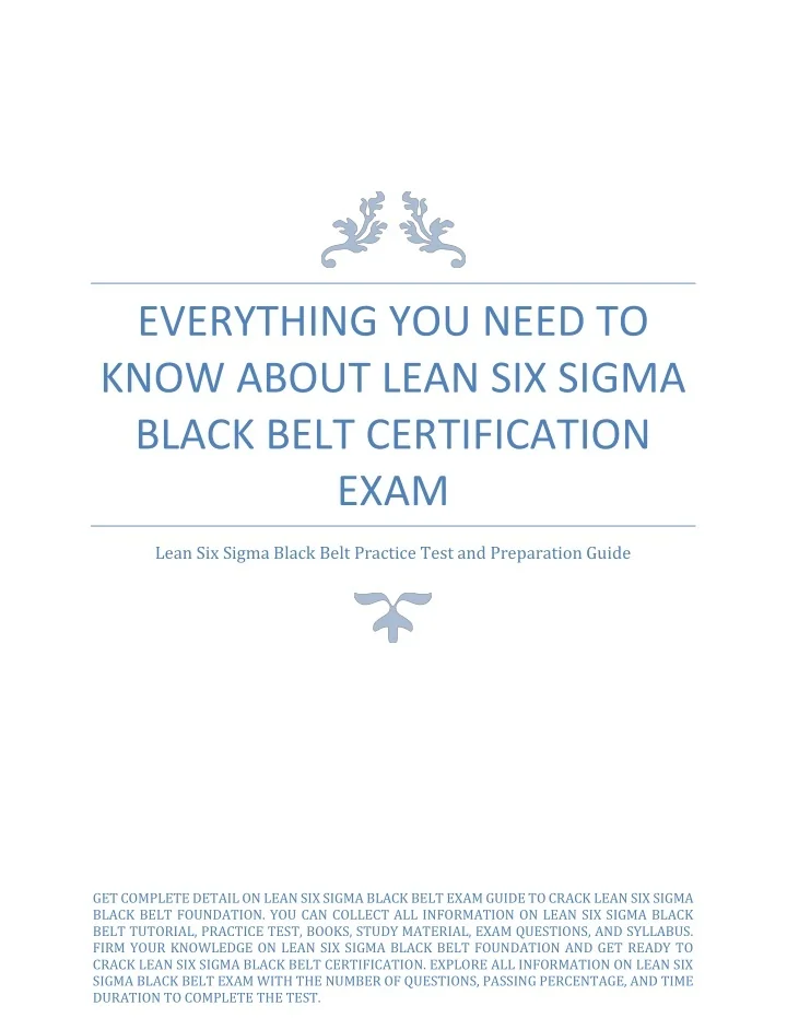 PPT - Everything You Need to Know About Lean Six Sigma Black Belt ...