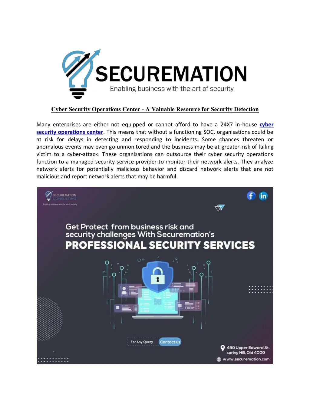 PPT - Cyber Security Operations Center - A Valuable Resource for ...
