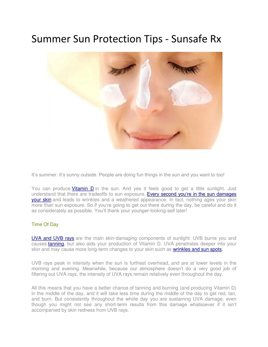 PPT - Summer Sun Protection Tips - Sunsafe Rx PowerPoint Presentation ...