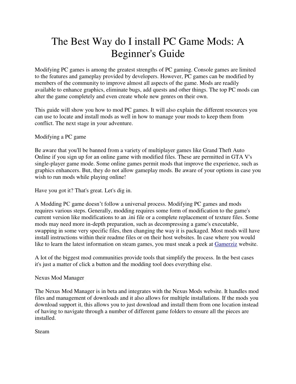 PPT - The Way to install PC Game Mods A Beginner's Guide PowerPoint ...