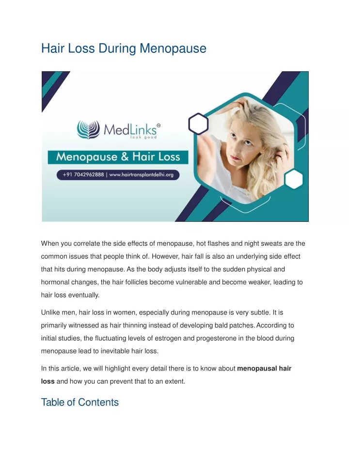 Ppt Hair Loss During Menopause Powerpoint Presentation Free Download