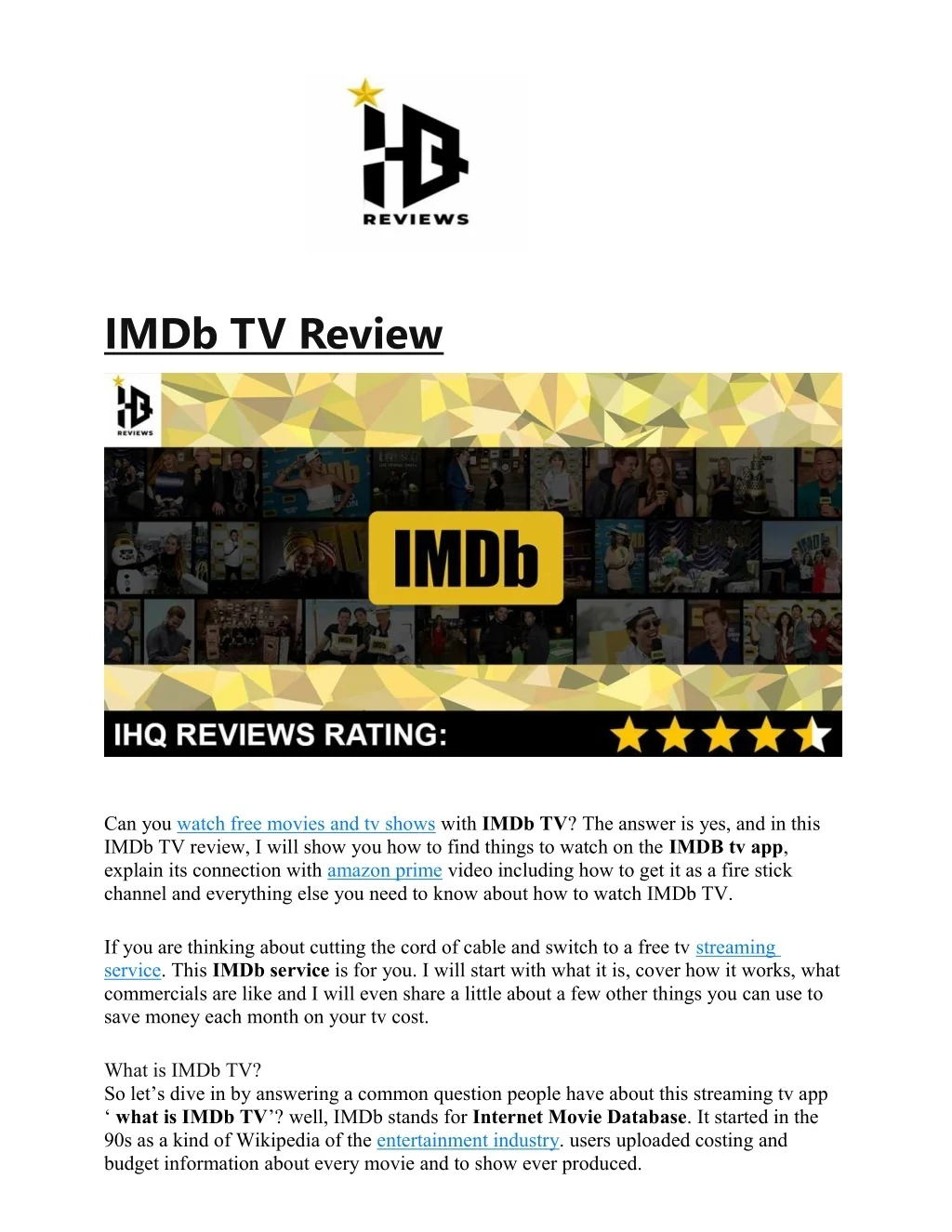 PPT - IMDb TV Review PowerPoint Presentation, free download - ID:10929152