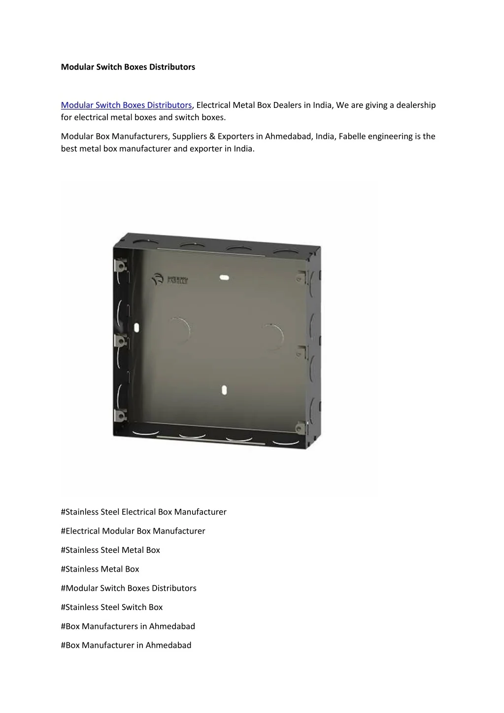 PPT - Modular Switch Boxes Distributors PowerPoint Presentation, free ...