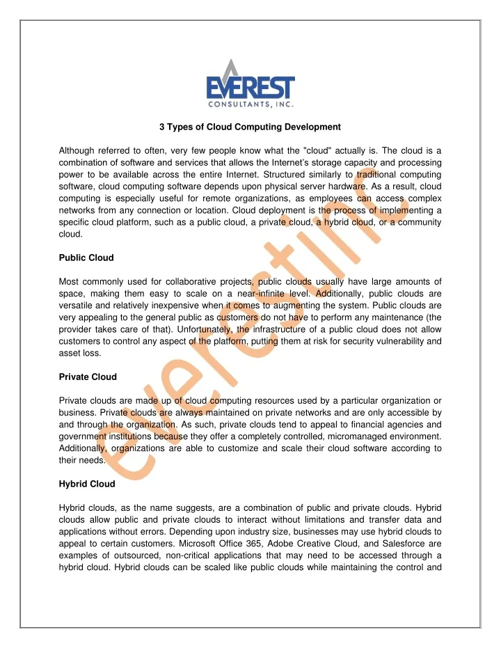 PPT - 3 Types of Cloud Computing Development PowerPoint Presentation ...