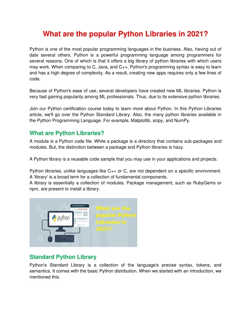 PPT - What are the popular Python Libraries in 2021 PowerPoint ...