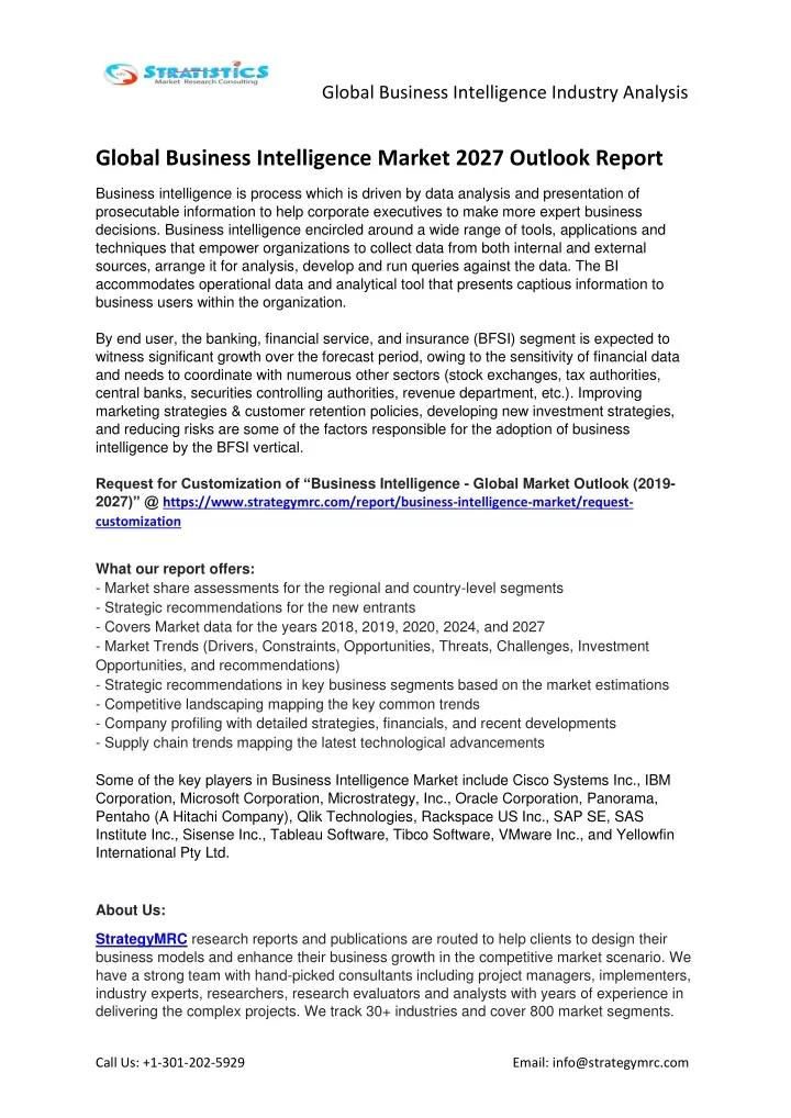 PPT - Global Business Intelligence Market Forecasts Report Analysis ... PPT - Global Business Intelligence Market Forecasts Report Analysis ...