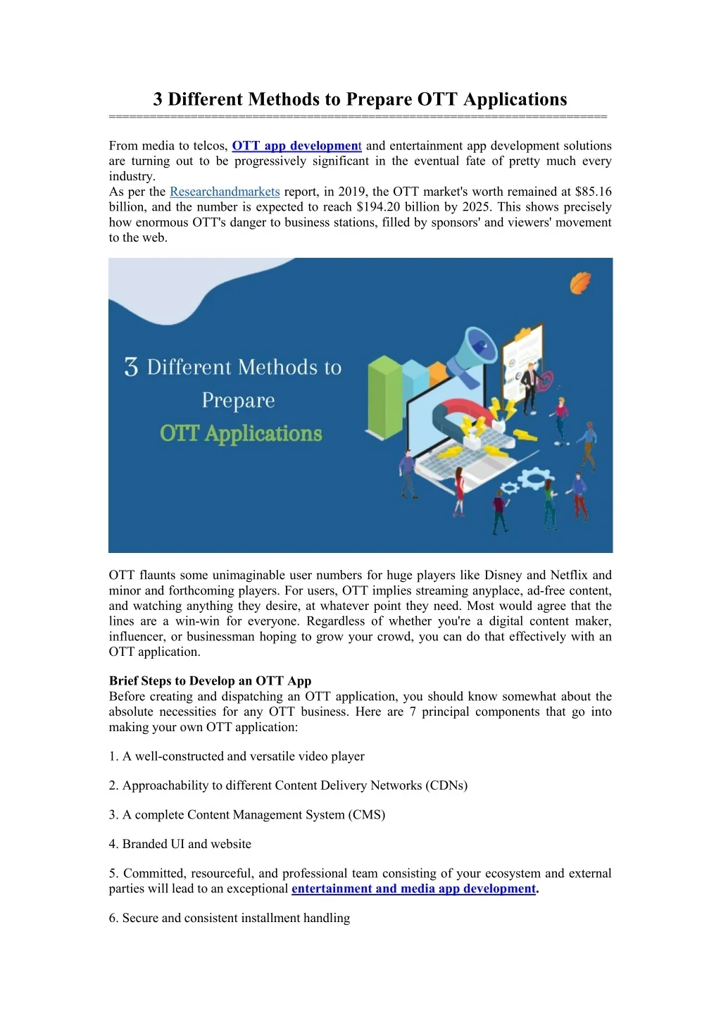 PPT - 3 Different Methods to Prepare OTT Applications PowerPoint ...