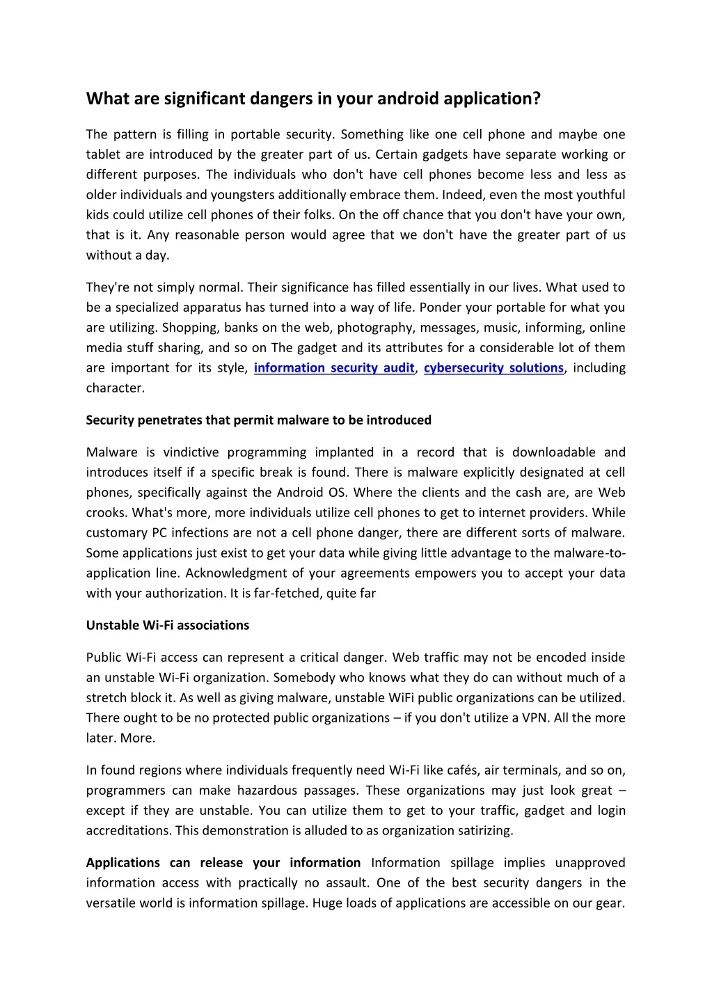 PPT - What are significant dangers in your android application ...