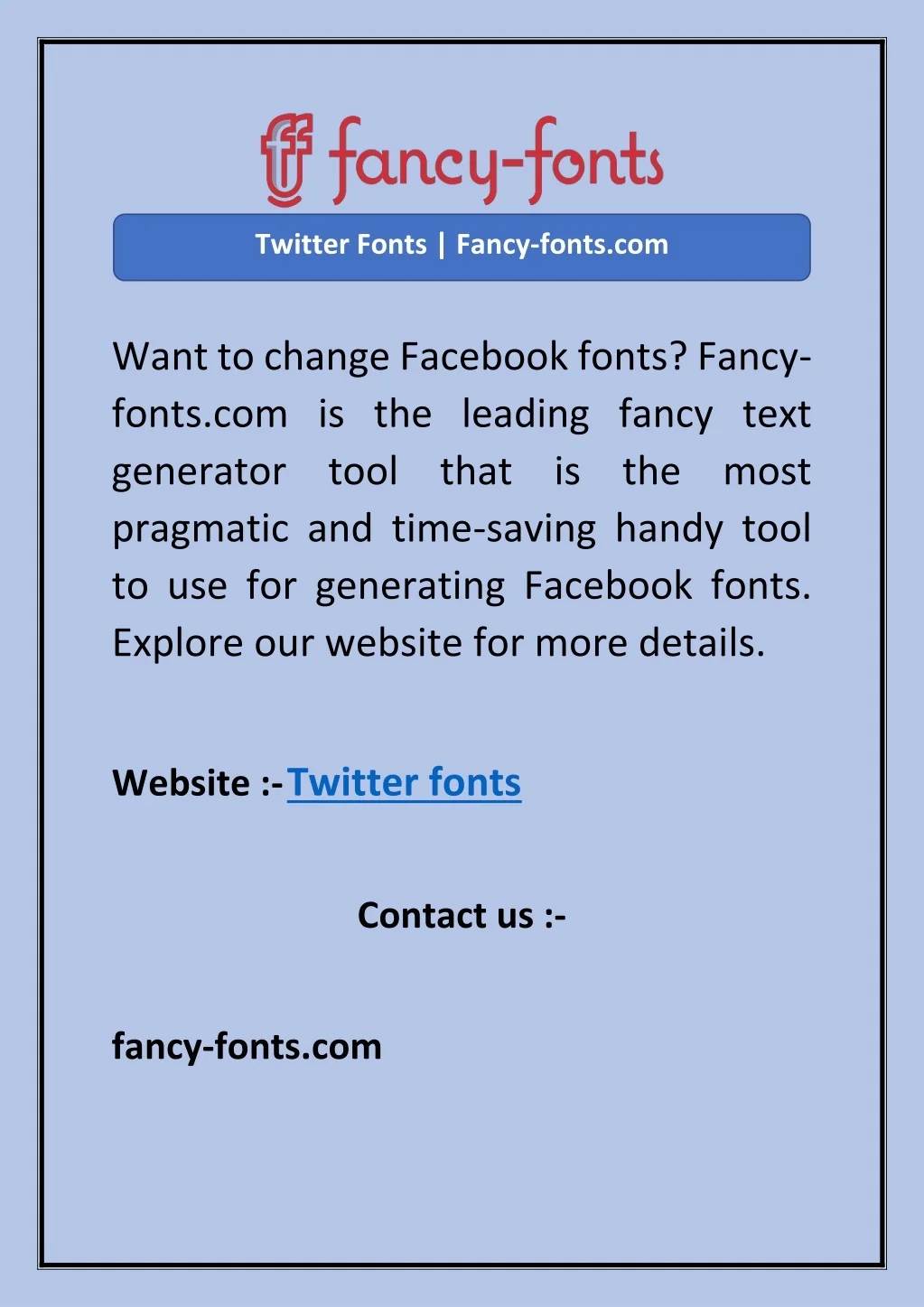 PPT - Twitter Fonts | Fancy-fonts.com PowerPoint Presentation, free ...